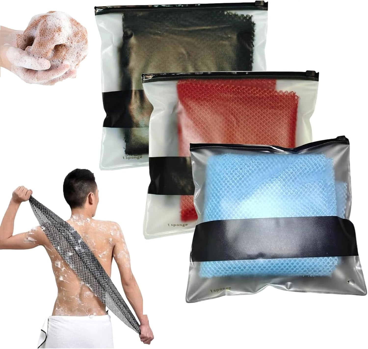 Afroscrub African Exfoliating Net Sponge,Exfoliating Washcloth for ...