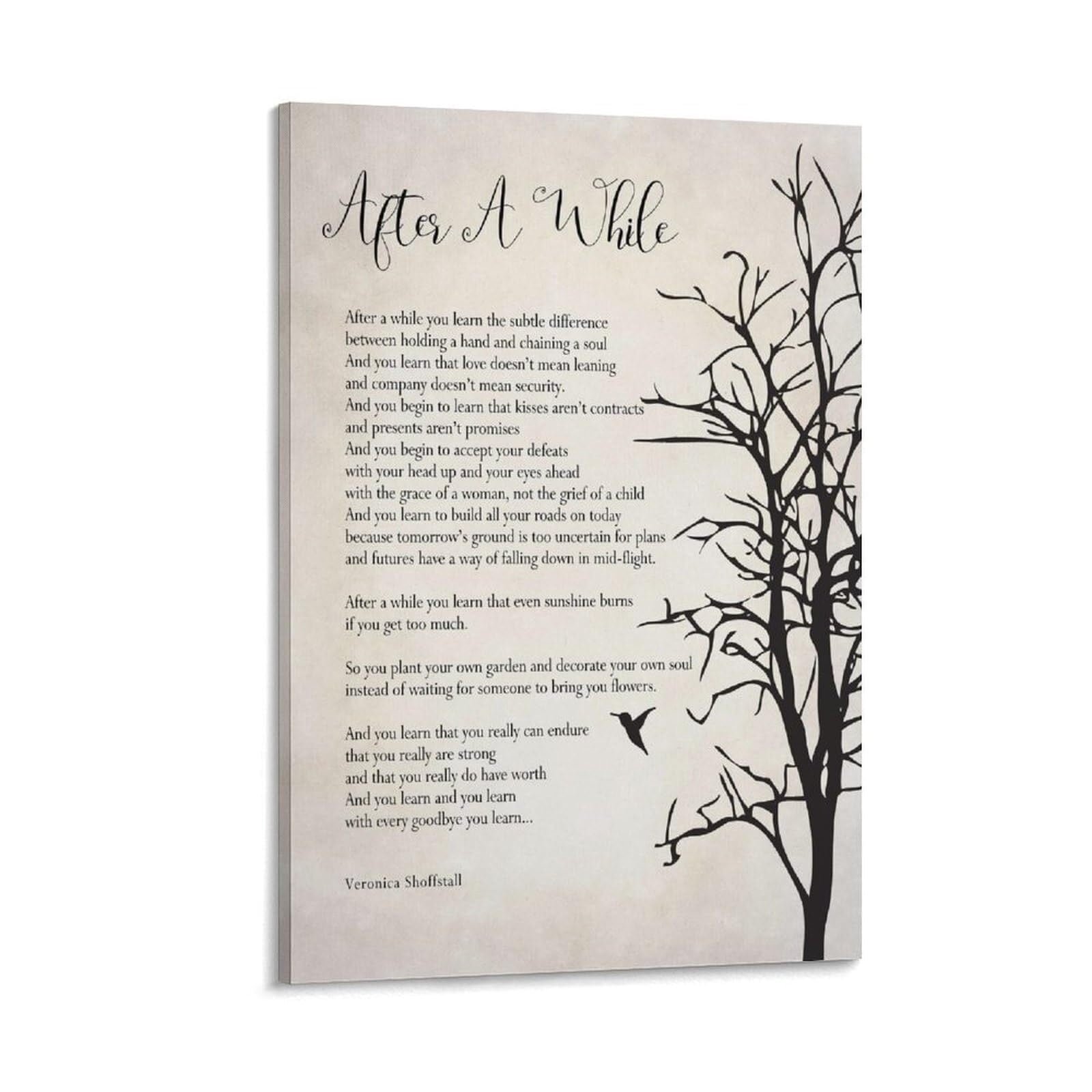 After A While Poem Poster, Inspirational Print Poster Decorative ...