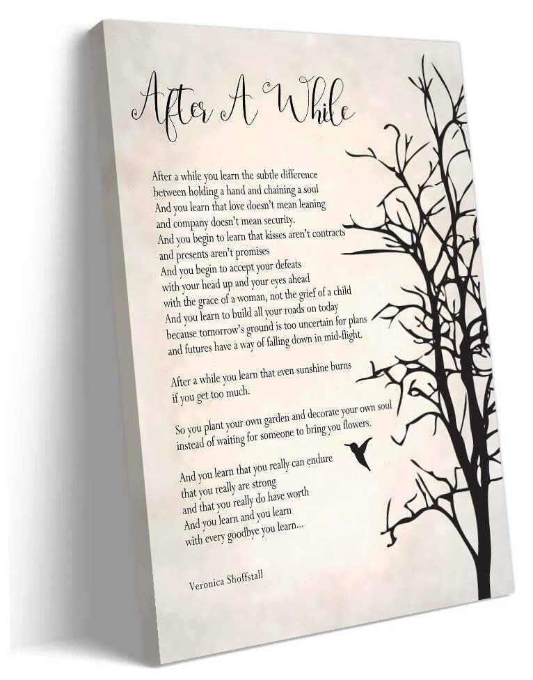 After A While Poem Wall Art Deco Canvas Prints for Living Room Decor ...