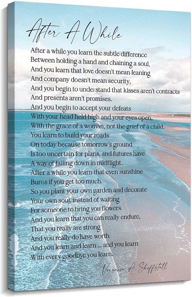 After A While Poem Wall Art Poetry Poster Home Office Decoration Modern ...