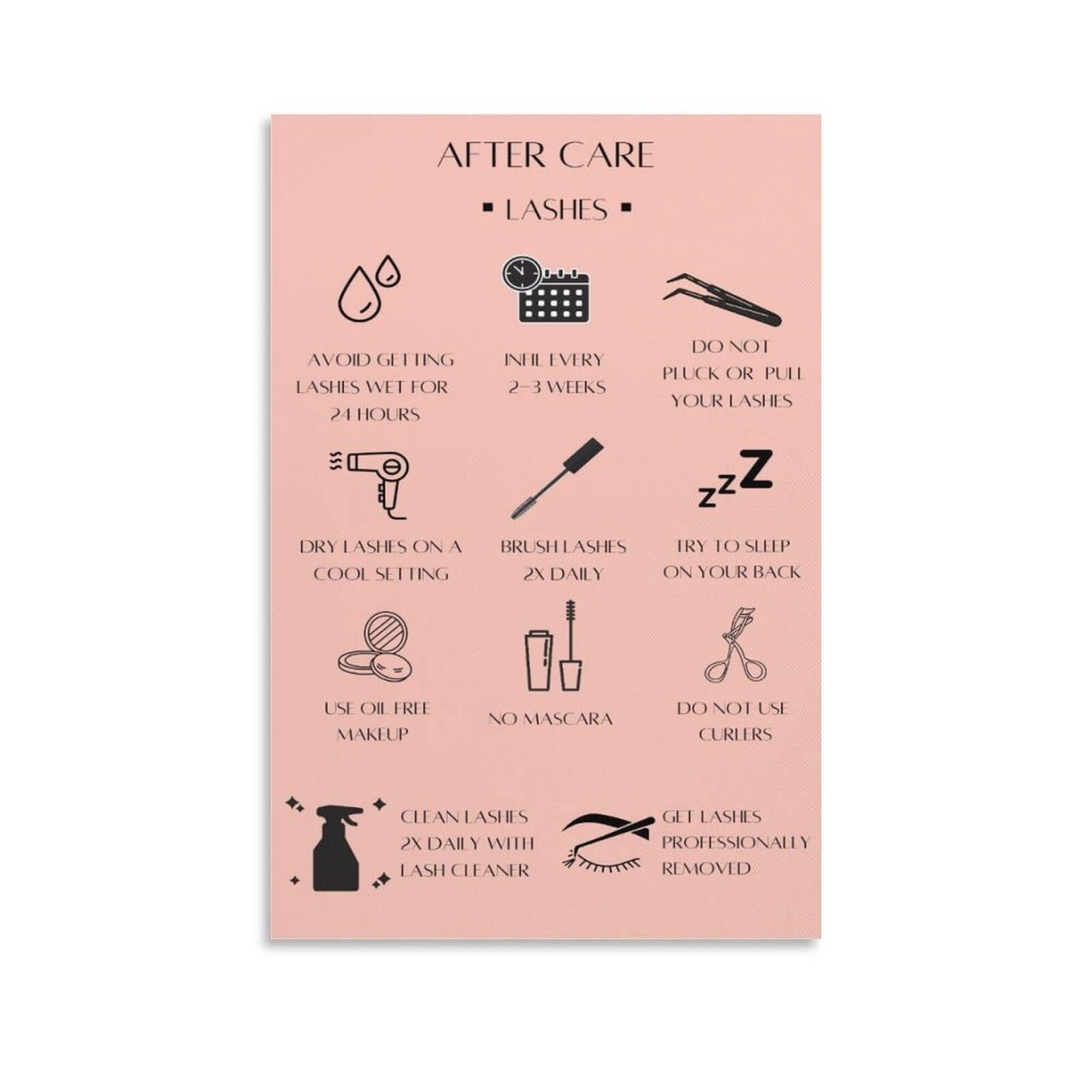 After Care Lashes Poster Canvas Wall Art Posters For Room Aesthetic And ...