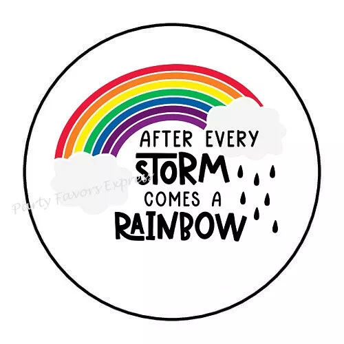 After Every Storm Comes A Rainbow Sticker Envelope Seals Labels ...