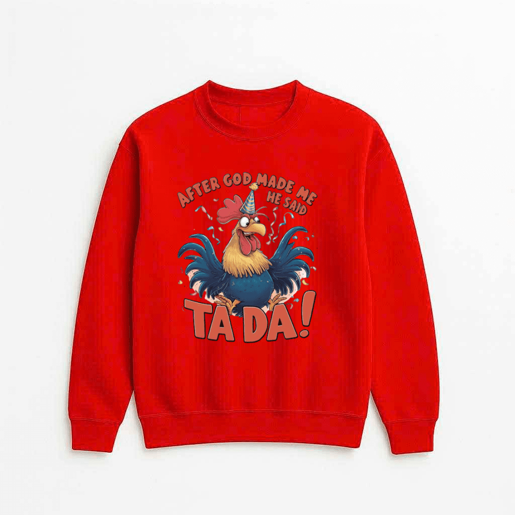 After God Made Me He Said Ta Da Funny Inspirational Quote Sweatshirt, for men & women, up to ...