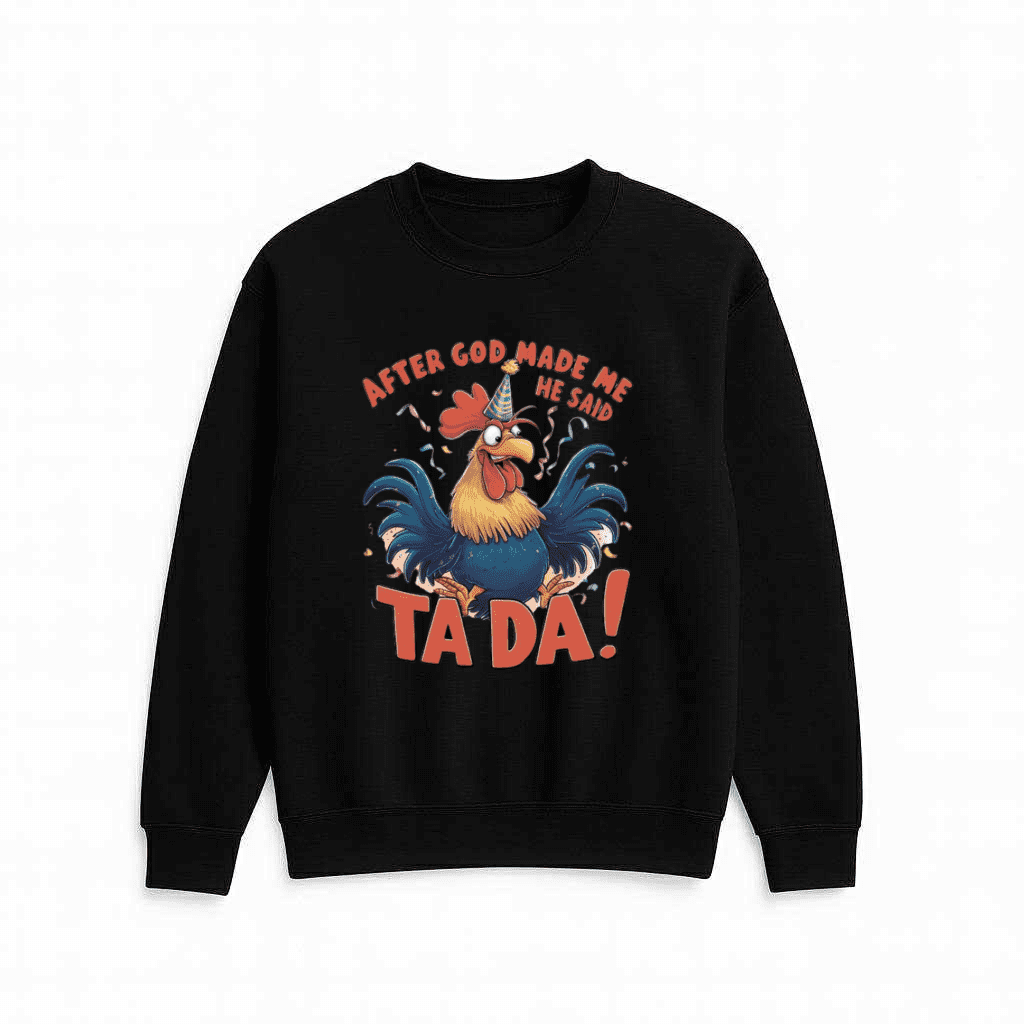 After God Made Me He Said Ta Da Funny Inspirational Quote Sweatshirt ...