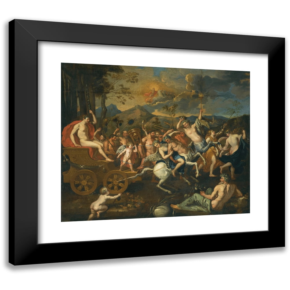After Nicolas Poussin 17x15 Black Modern Framed Museum Art Print Titled - The Triumph of Bacchus ...