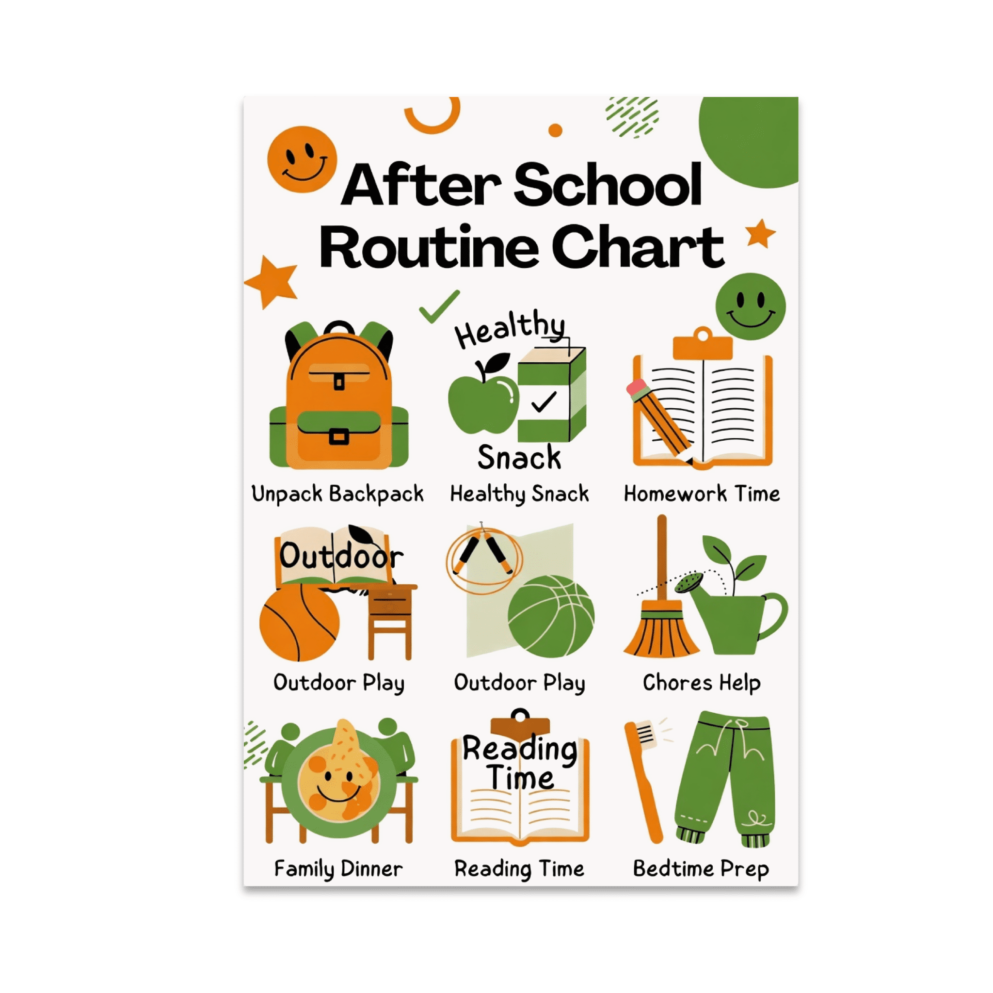 After School Routine Chart - Parenting Decor - 13x19 Poster Print ...
