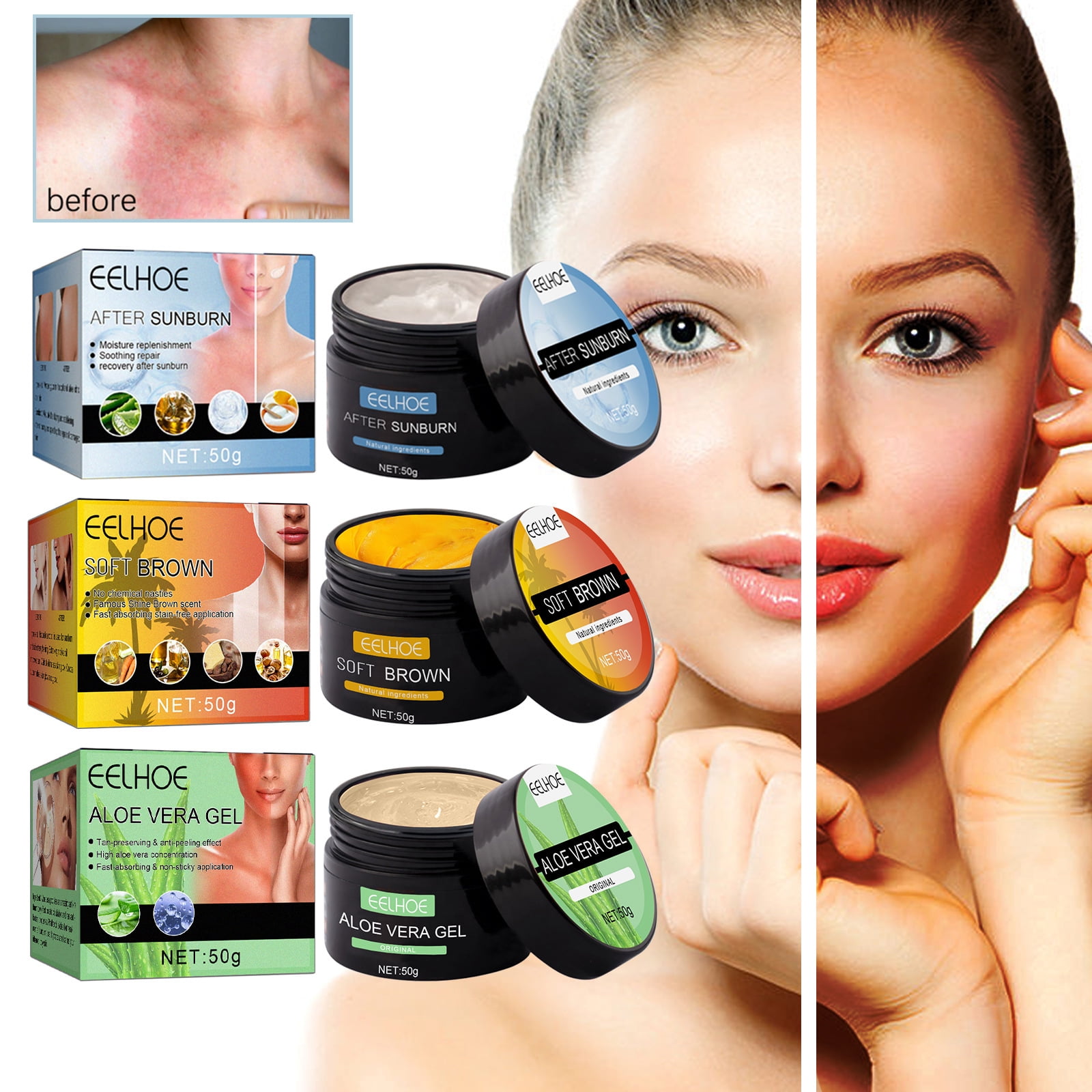 After Sun Repair Cream, Hydrating Sun Burn Relief, Natural After Sun ...
