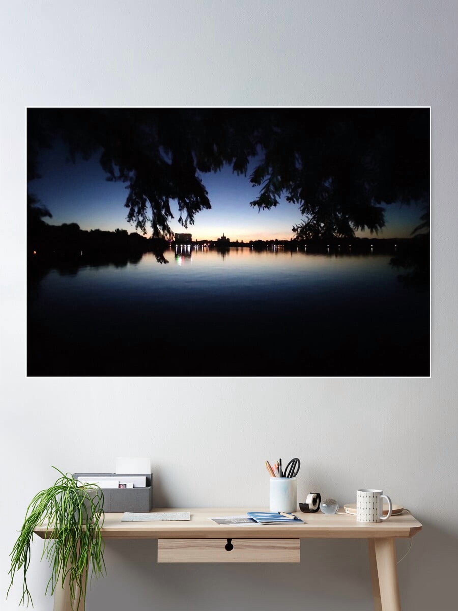 After Sunset On A Lake Poster Wall Art Modern Wall Decor For Living ...