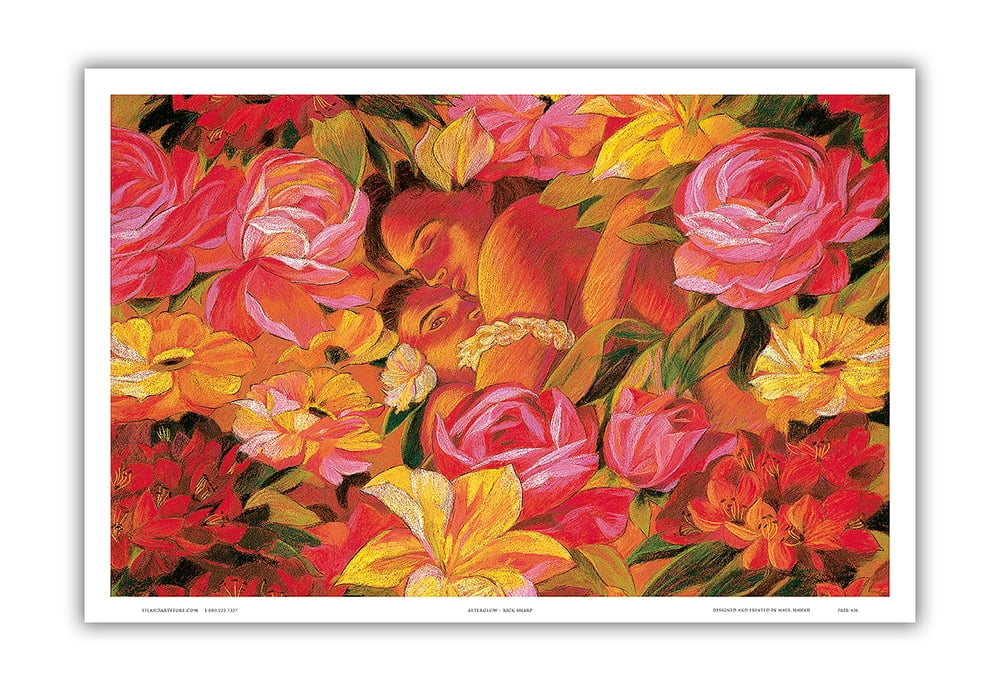 Afterglow - Hawaiian Lovers - From an Original Color Painting by Rick ...