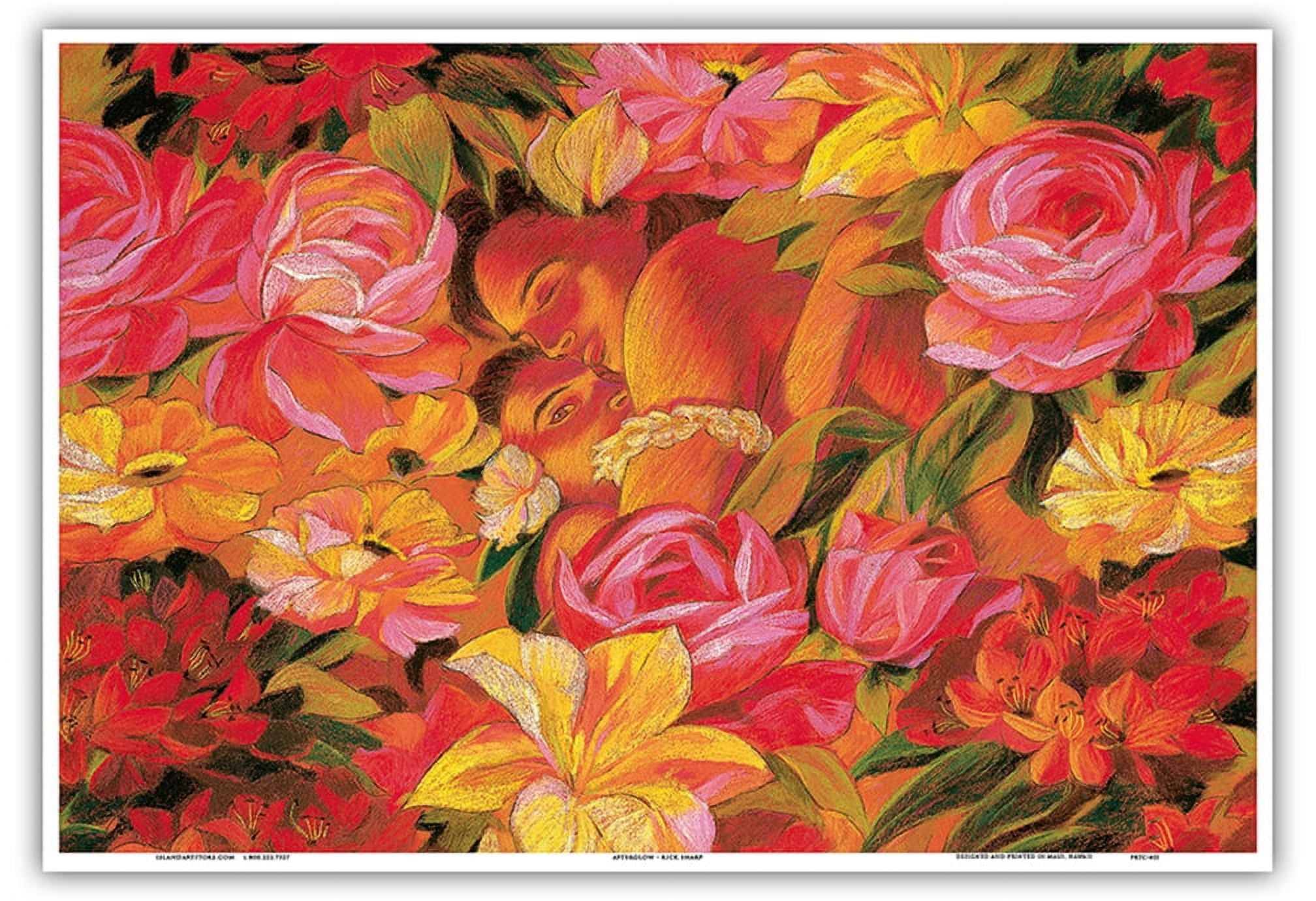 Afterglow - Hawaiian Lovers - From an Original Color Painting by Rick ...