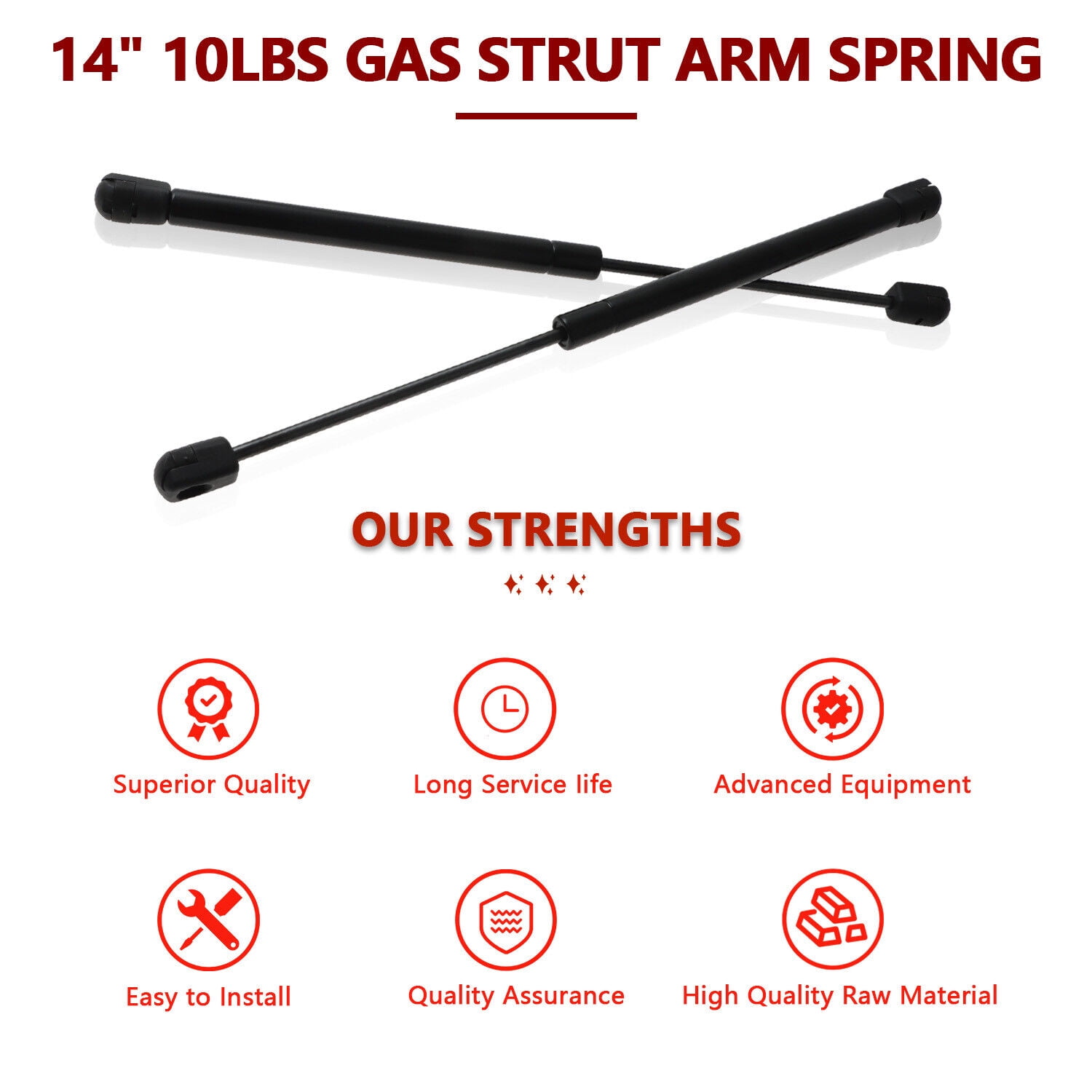 Aftermarket 2Pcs 14" 10lbs Gas Strut Arm Spring Fit for Mechanics Tool ...