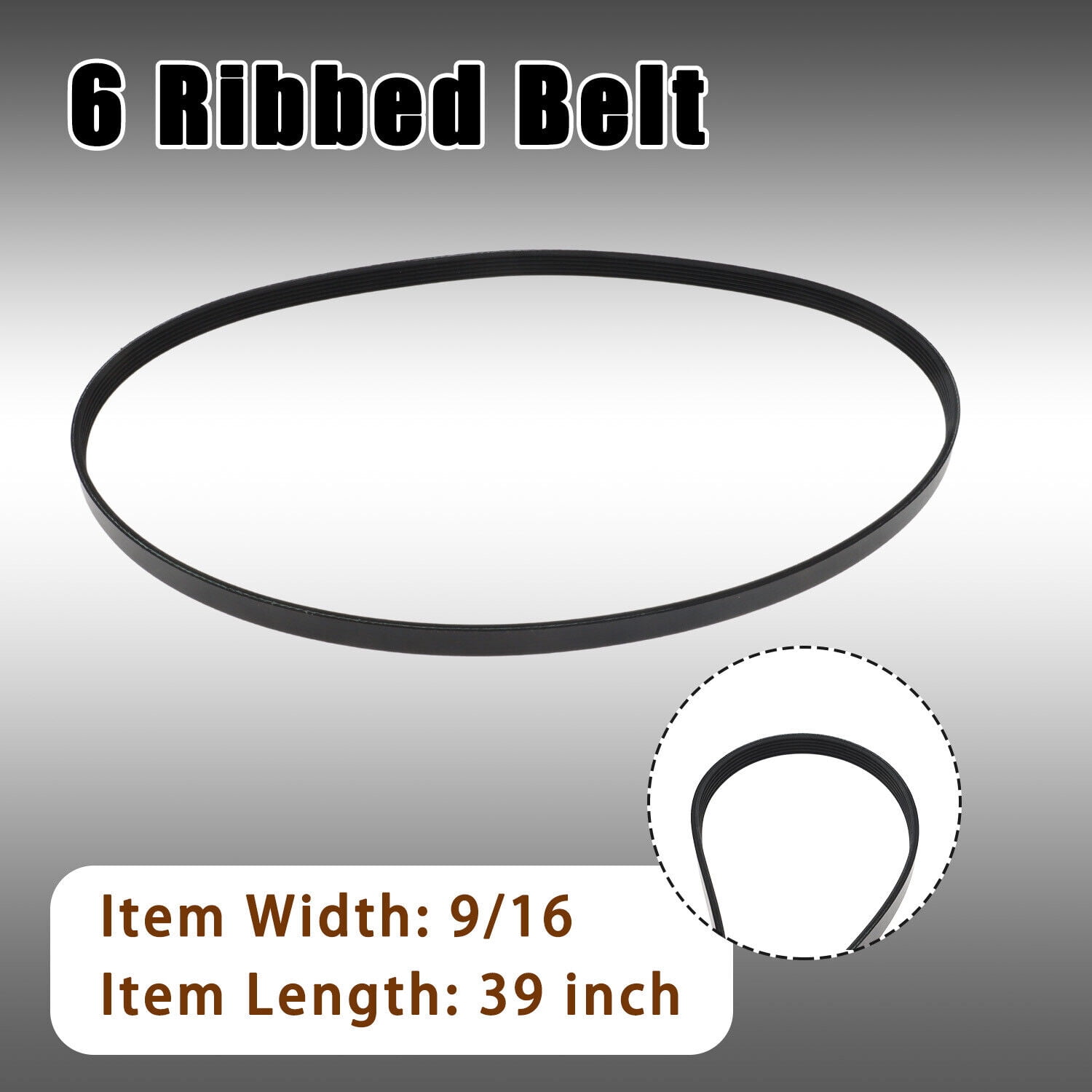 Aftermarket Black Air Compressor V-Belt 6 Ribbed Fit for Craftsman ...