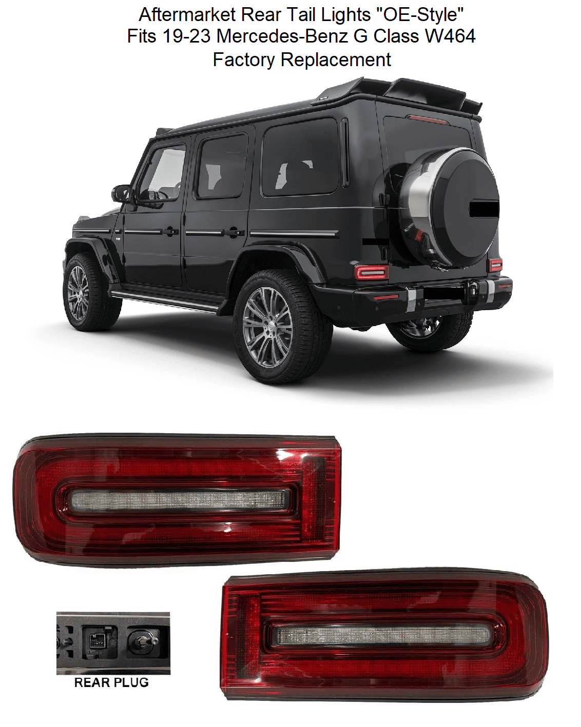 Aftermarket Rear Tail/Brake Lights for 19-22 For Mercedes Benz G-class ...