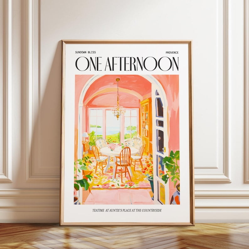 Afternoon Tea Art Poster - Provence Warm Countryside Home Interior Wall ...