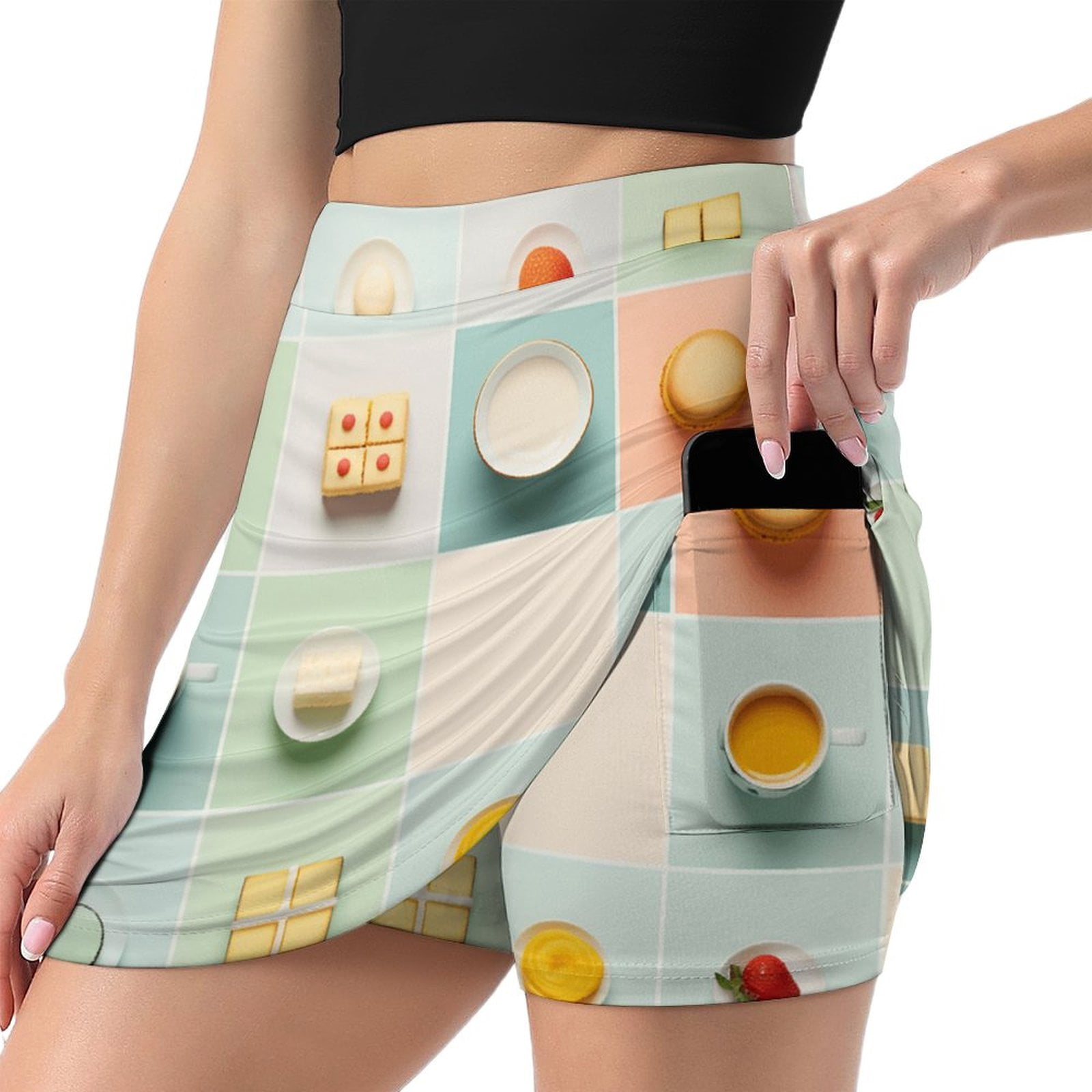Afternoon Tea Women's High Short Skirt, High Waisted Mini Skirt with ...