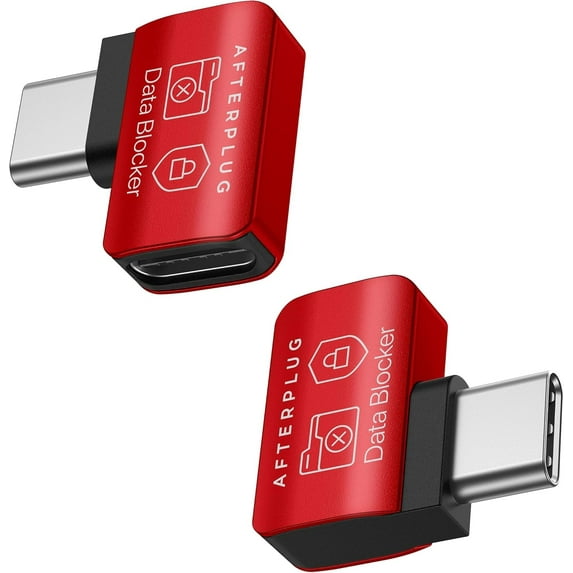Afterplug 90 Degree USB-C to USB-C Data Blocker, Anti Juice Jacking, Charge-Only, Supports 240W ...