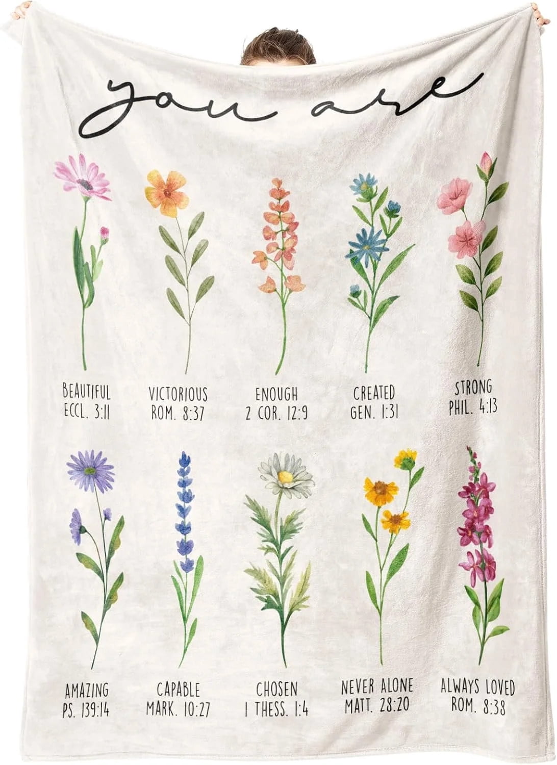 Afterprints Christian Gifts for Women Christian Blanket with Flowers ...