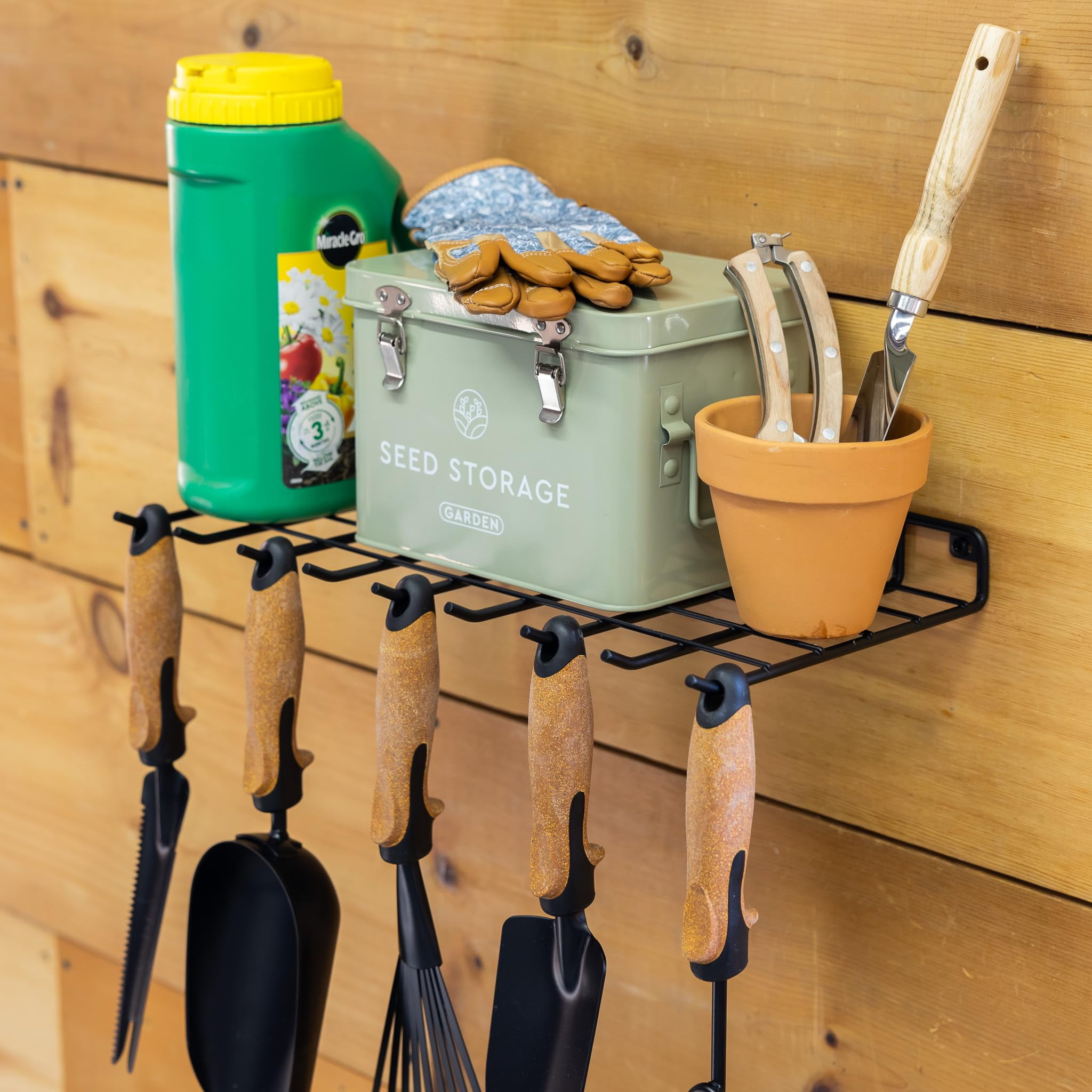 StoreYourBoard Gardening Hand Tools Organizer, Wall Mount Storage Shelf ...