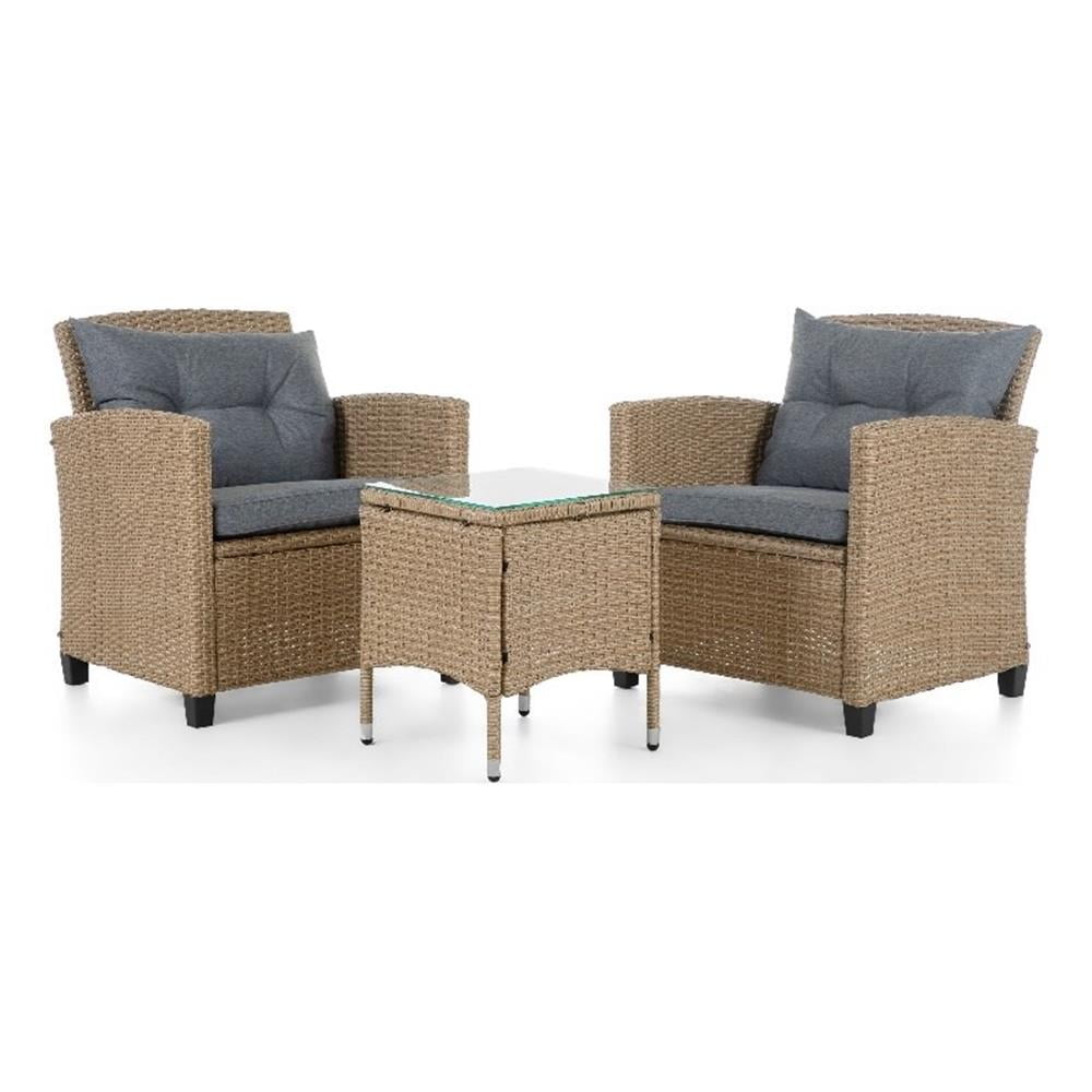 Afuera Living 3-Piece Transitional Wicker / Rattan Outdoor Set in ...