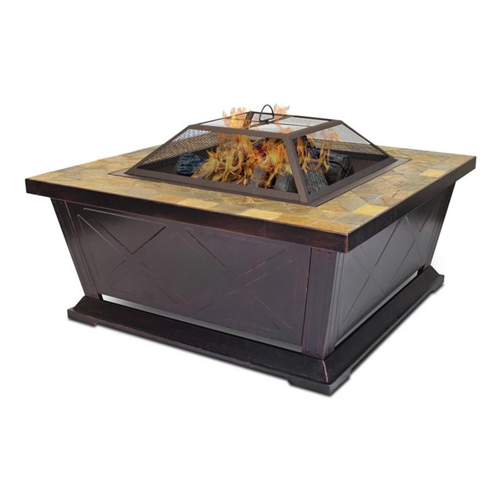 Afuera Living 36" Transitional Metal Fire Pit in Oil Rubbed Bronze ...