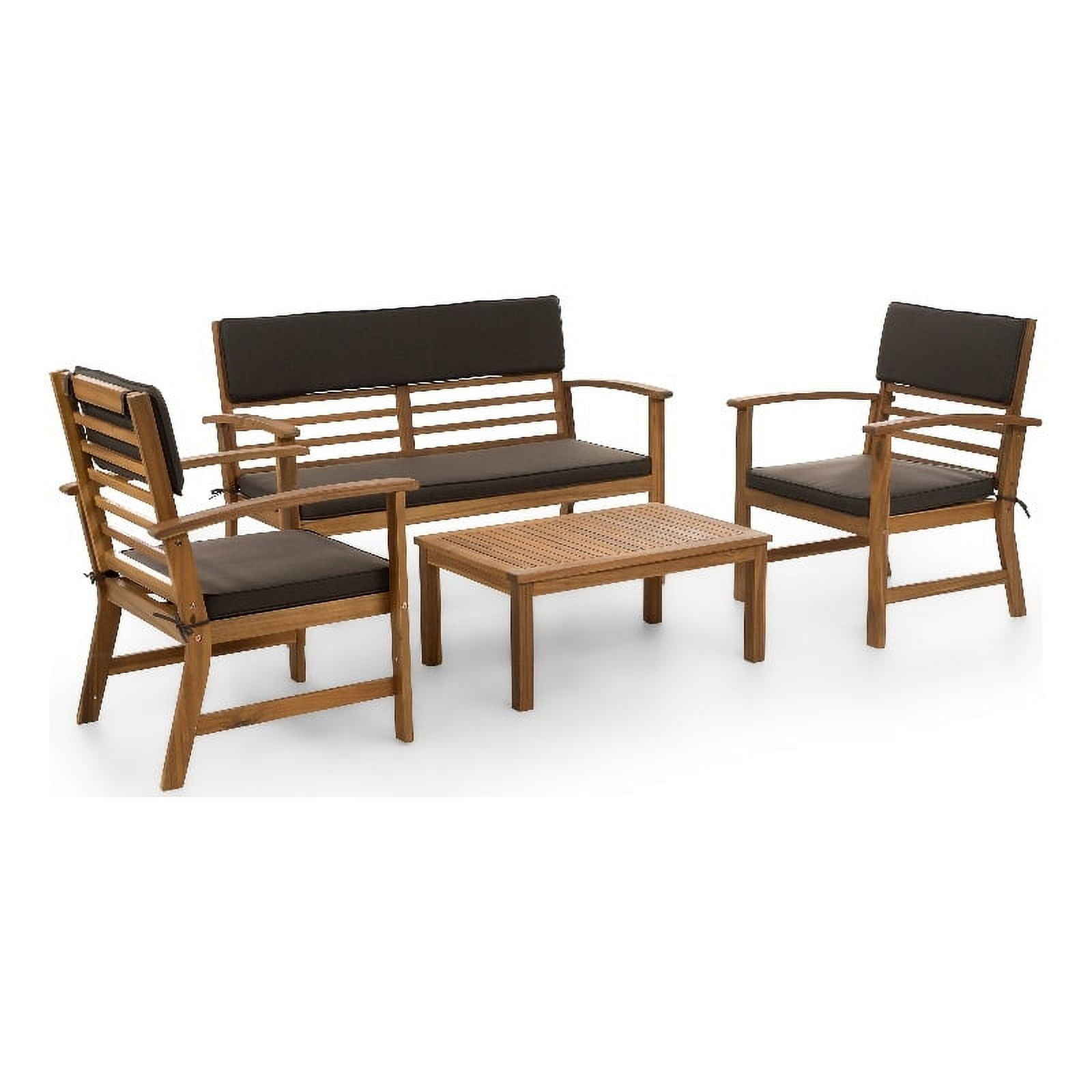 Afuera Living 4-Piece Outdoor Acacia Wood Sofa Set in Natural - Walmart.com