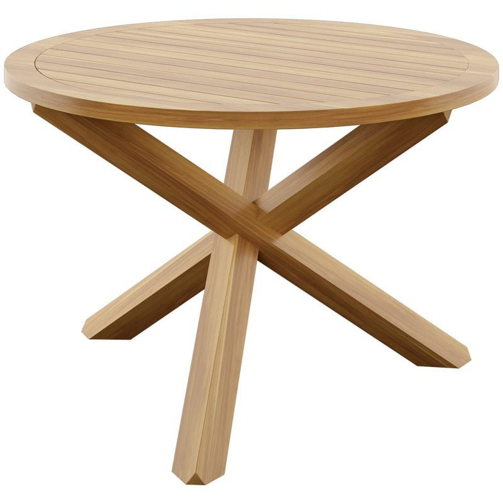 Afuera Living Outdoor Wooden 43" Round Acacia Patio Dining Table with ...