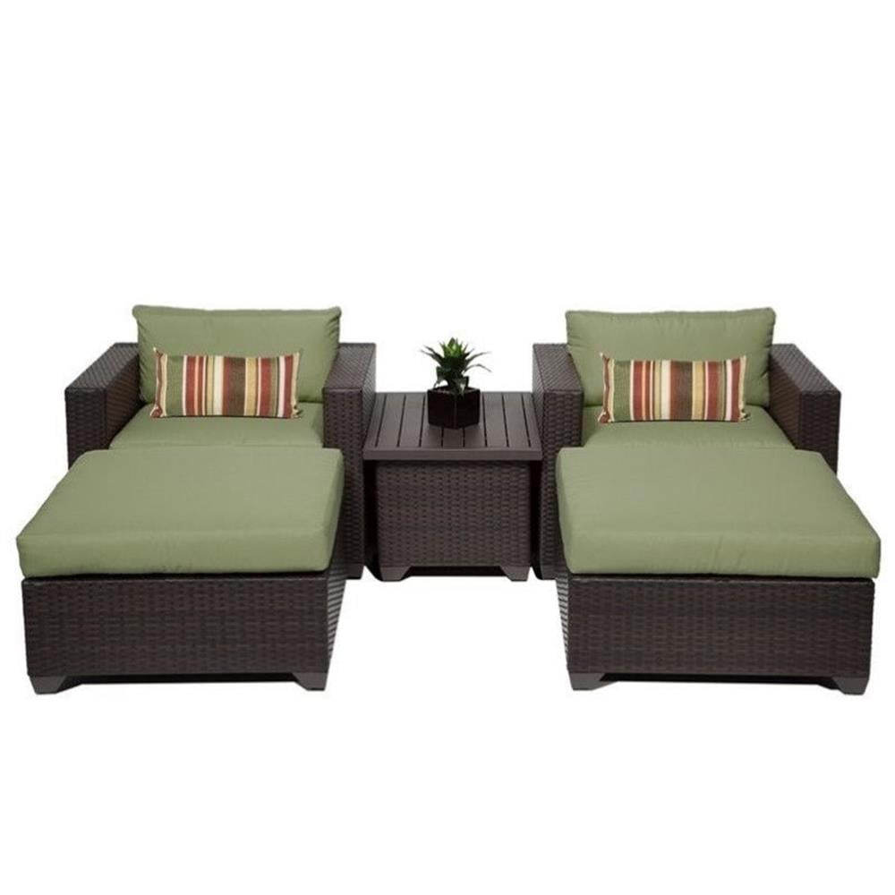 Afuera Living 5 Piece Outdoor Wicker Sofa Set 05a in Cilantro - Walmart.com