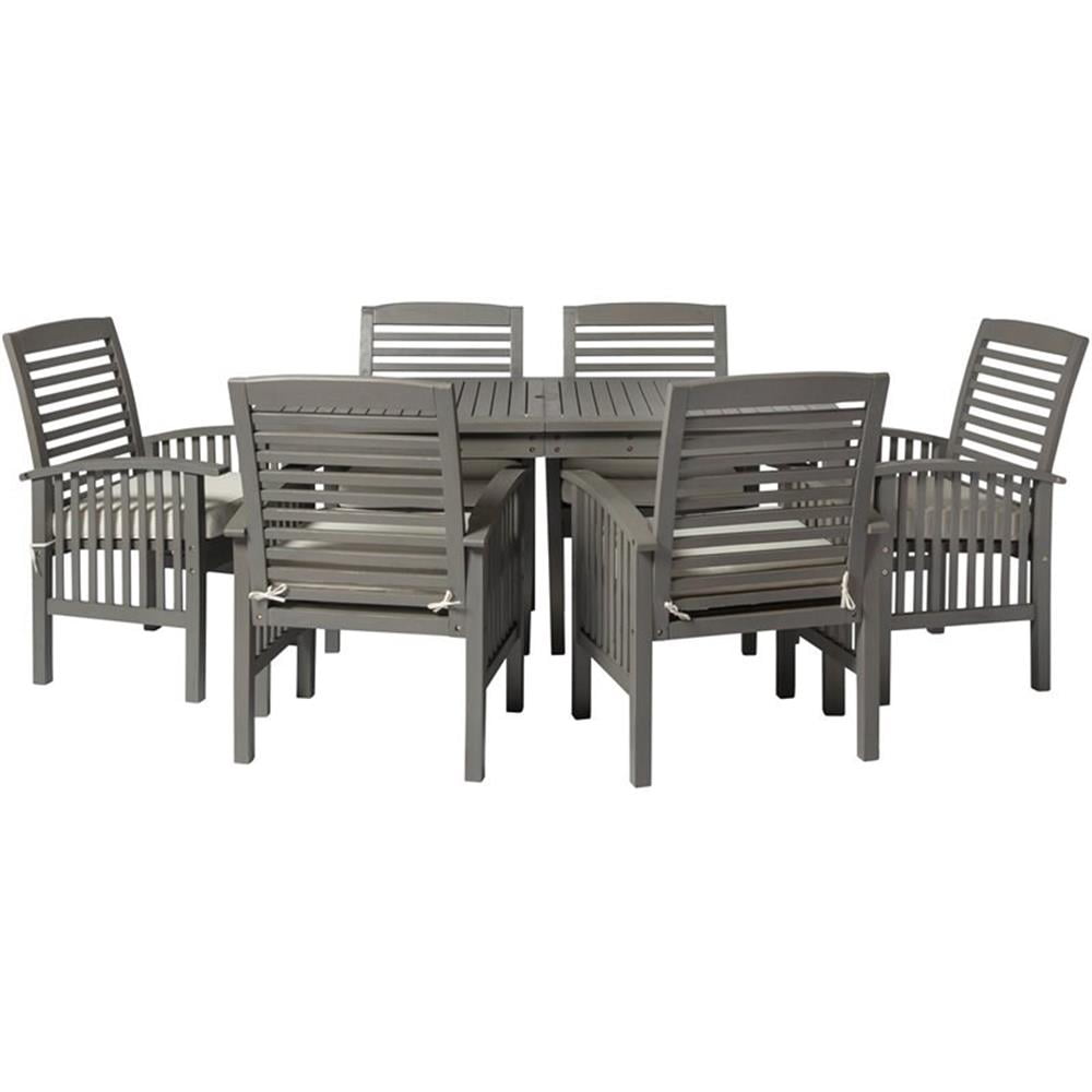 Afuera Living 7-Piece Modern Outdoor Patio Dining Set in Gray Wash ...