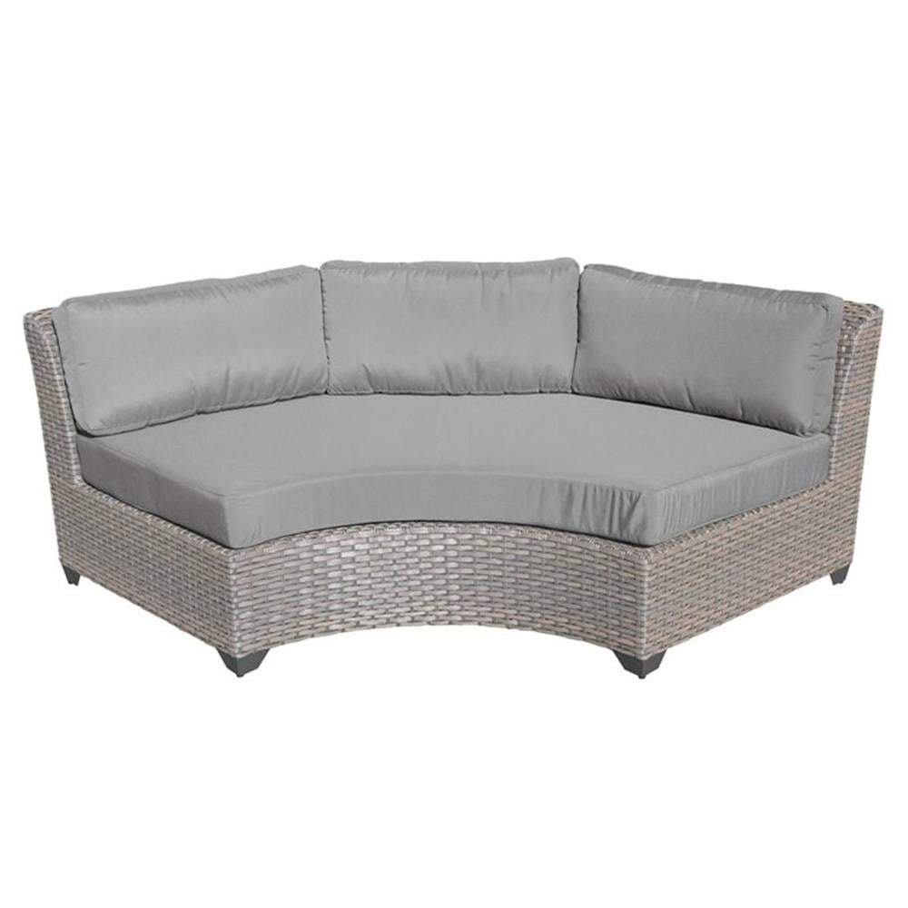 Afuera Living Contemporary Curved Armless Patio Sofa in Turqouise ...