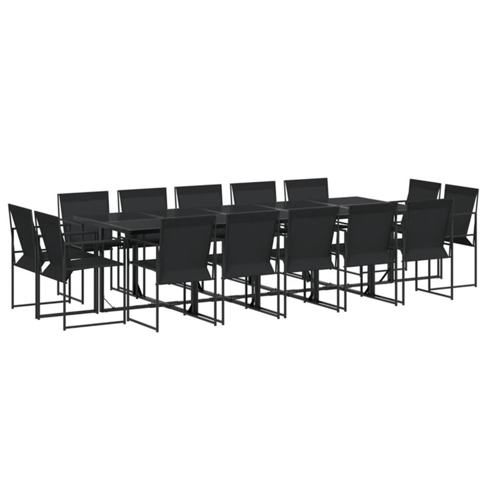 Afuera Living Contemporary Garden Dining Set in Powder-Coated Black ...