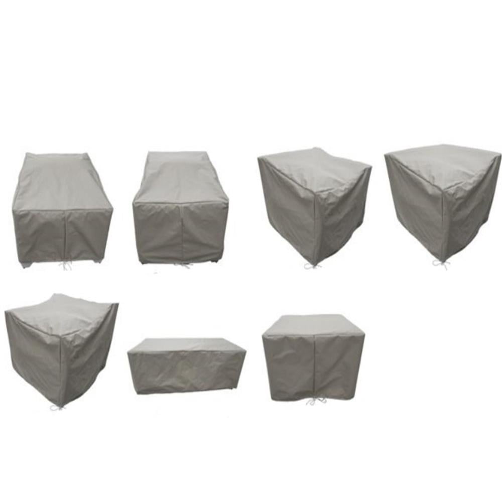 Afuera Living Contemporary Heavy Duty Fabric Protective Cover Set in ...