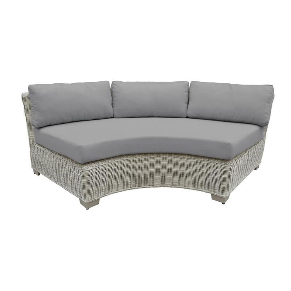Afuera Living Curved Armless Wicker Outdoor Patio Sofa in Grey ...