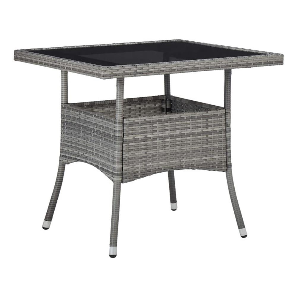 Afuera Living Dining Set in Gray with Poly Rattan Small Removable ...
