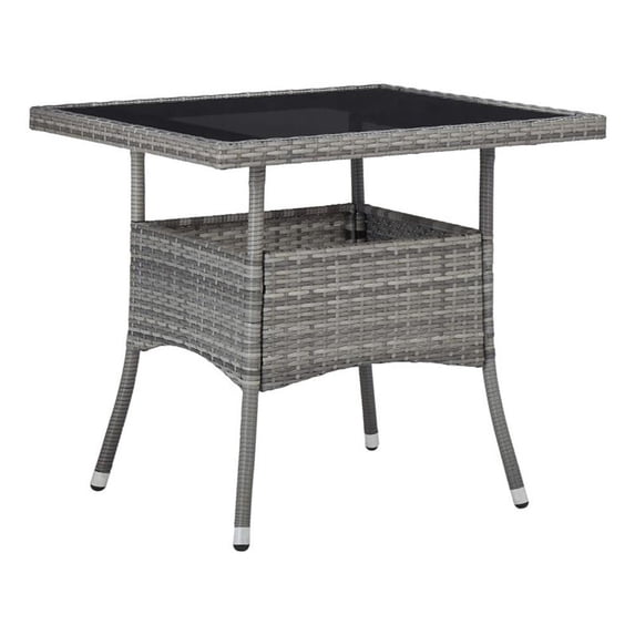 Afuera Living Dining Set in Gray with Poly Rattan Small Removable ...