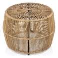 Afuera Living Outdoor Round PE Wicker / Rattan Natural Coffee Table ...