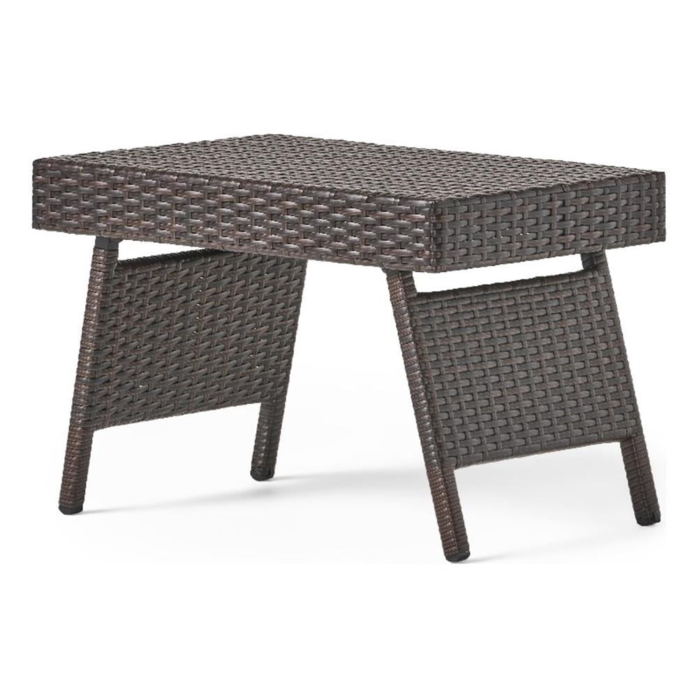 Afuera Living Outdoor Wicker / Rattan Adjustable Folding Table in Brown ...