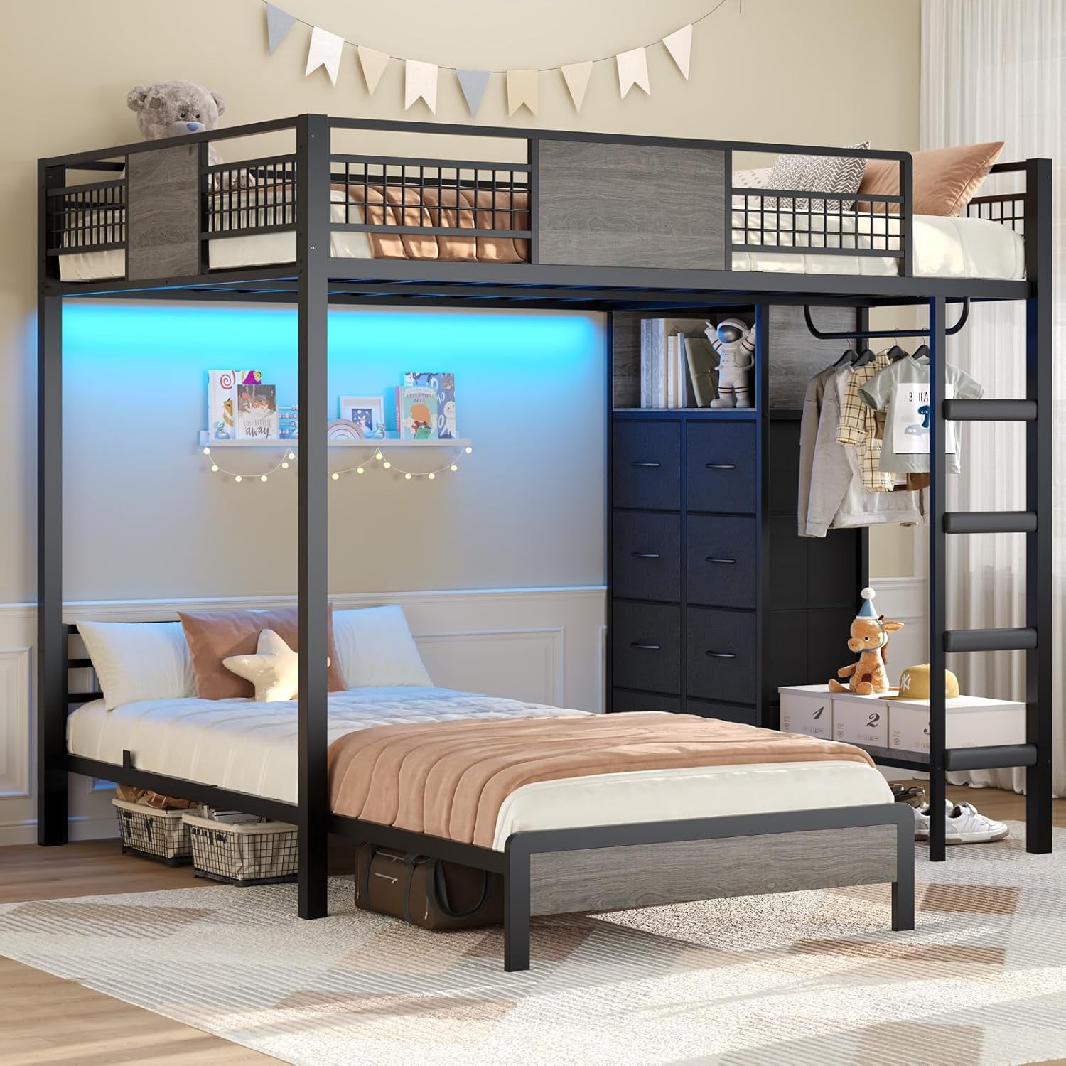 Afuhokles Bunk Bed Twin Over Twin Size with 8 Storage Drawers, Twin ...
