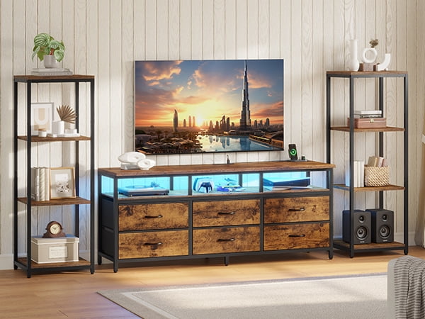 Afuhokles TV Stand for up to 65" TVs, 6 Drawers TV Stand Dresser with 2 ...