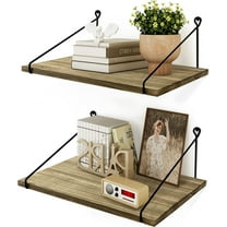 Gronda Adjustable Floating Shelves for Wall 3 Tier 20In Wood Storage ...