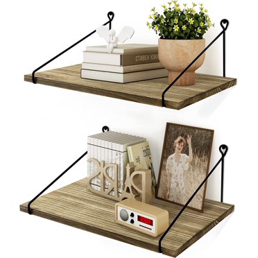 Gronda Adjustable Floating Shelves for Wall 3 Tier 20In Wood Storage ...
