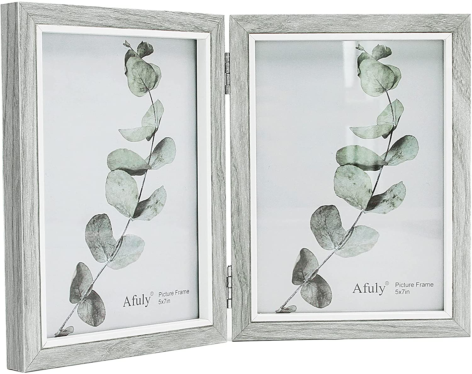 5x7 Hinged Double Silver Standard Metal Picture Frame - Walmart.com