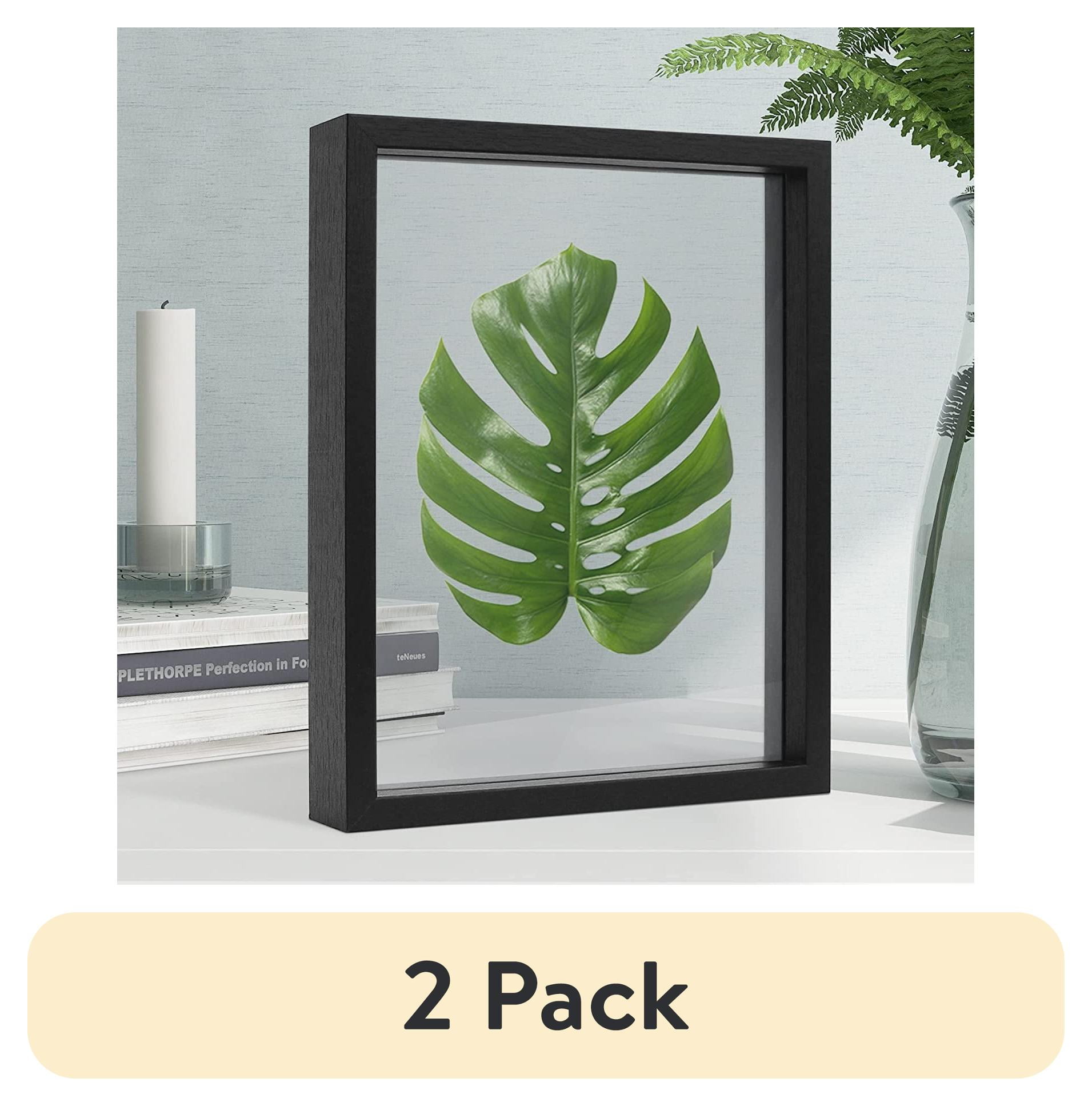 (2 pack) Afuly 8x10 Floating Picture Frames Glass Picture Frame Black ...