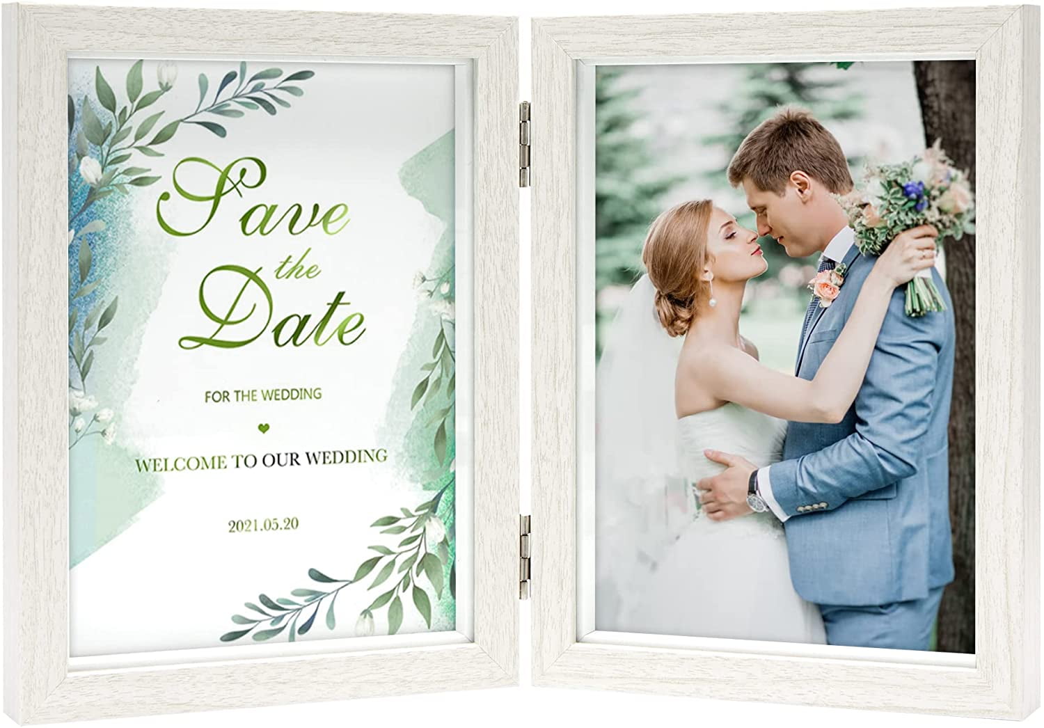 Afuly Double Picture Frame 5x7 White Photo Frames Collage 2 Openings ...