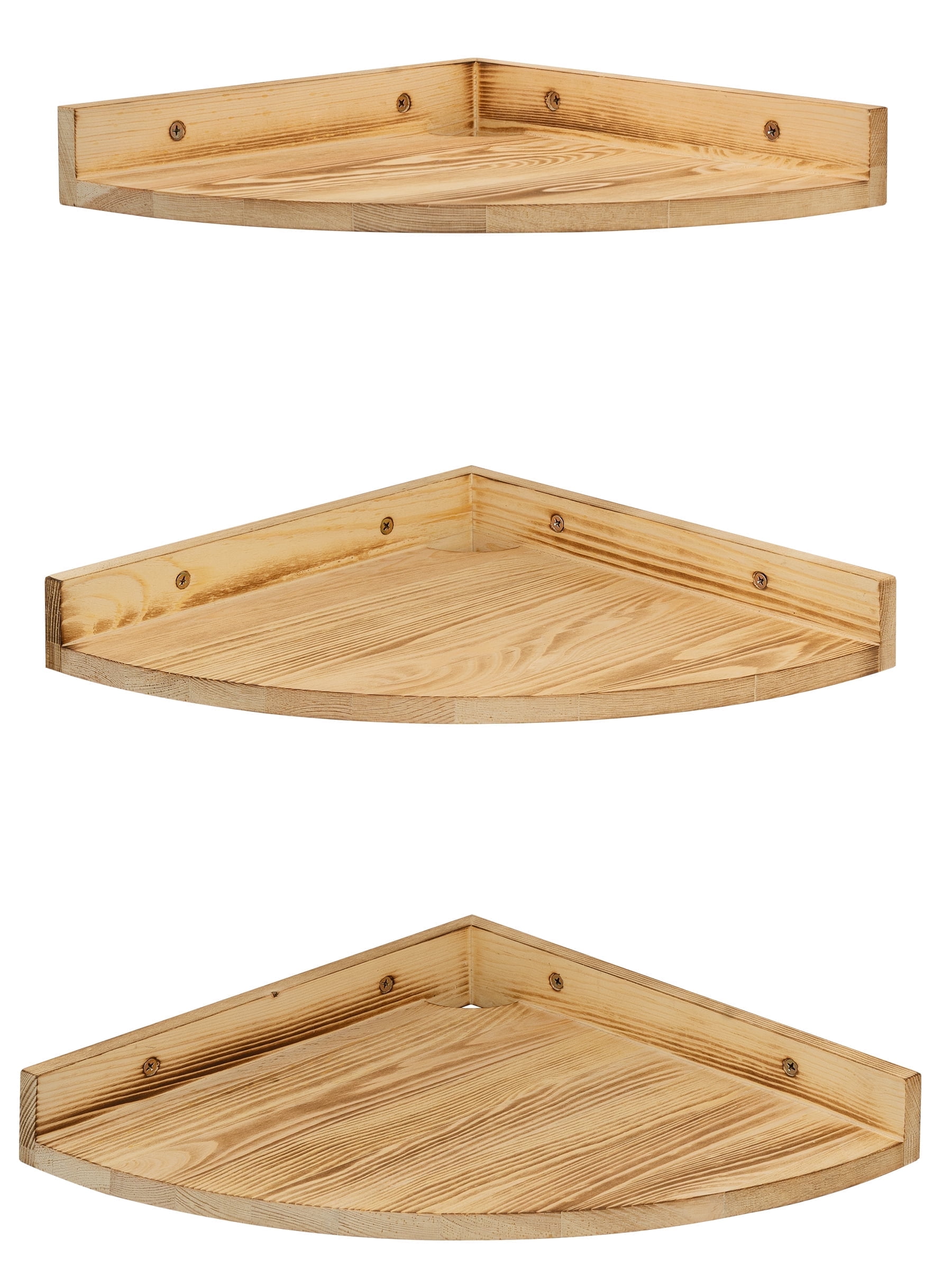 Afuly Floating Corner Shelf for Wall, Large Corner Shelves Solid Pine ...