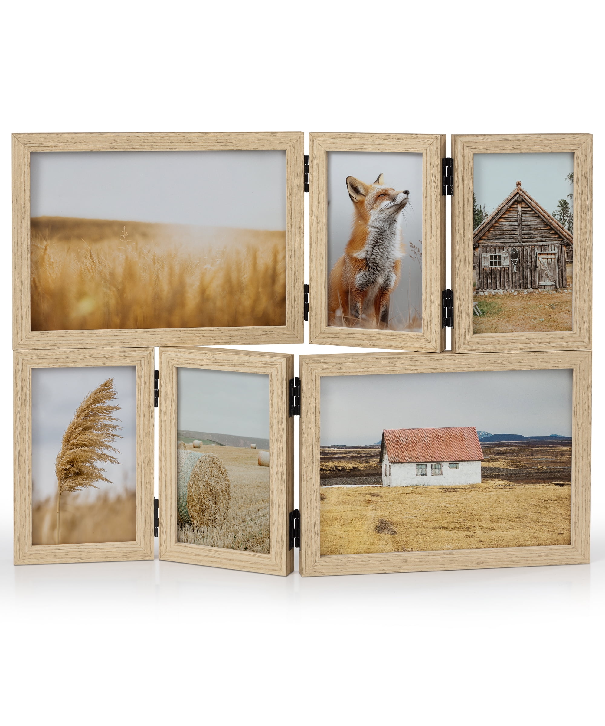 Afuly Six Collage Photo Frame, Foldable Boho Shabby Chic Rustic ...