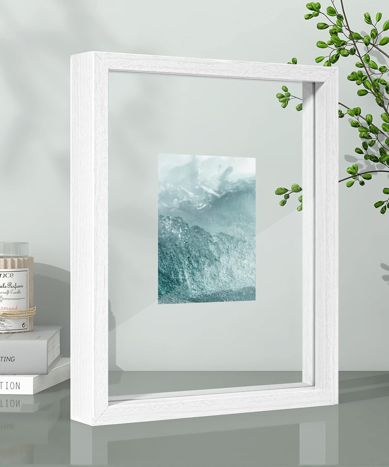 Afuly White Floating Frame 8x10 Picture Display, 5x7 4x6 Floating ...