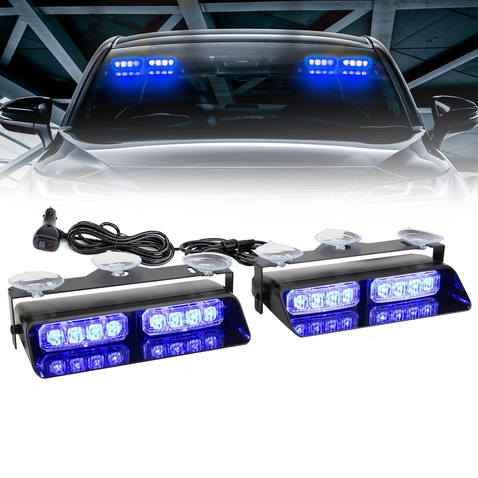 Afurkuot Blue LED Emergency MMF7 Dash Strobe Light Traffic Light Bar ...