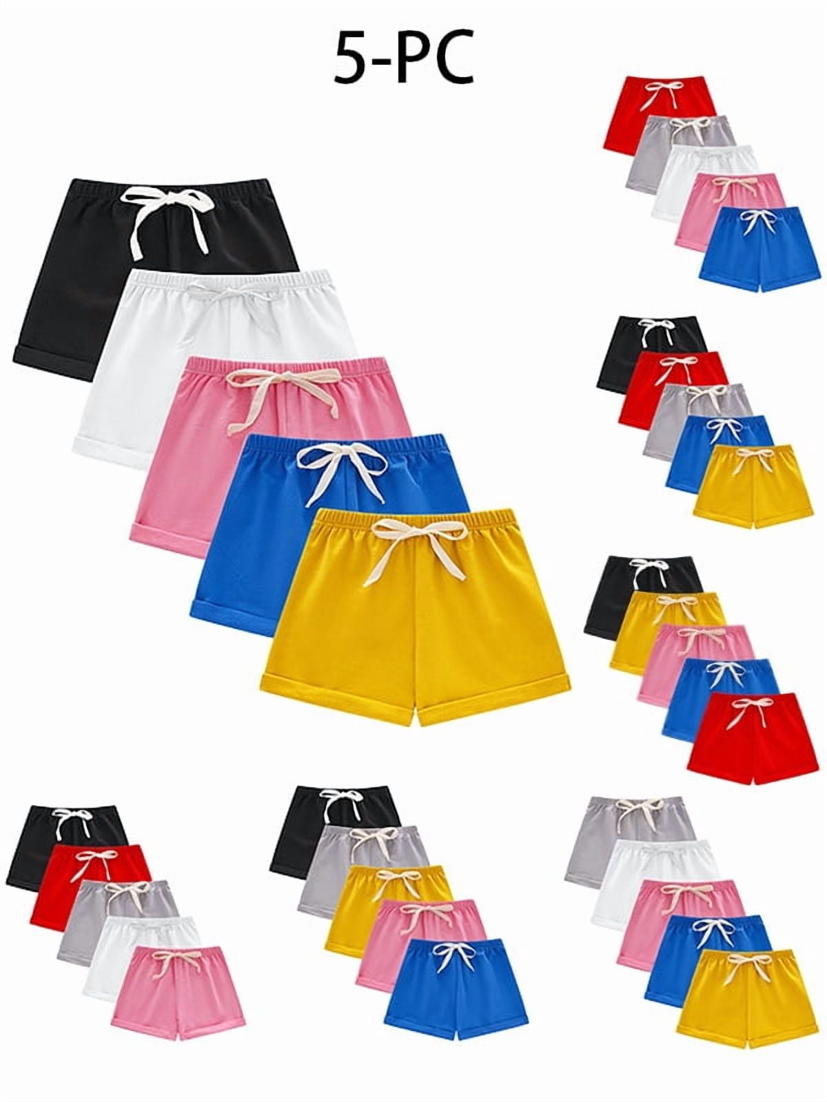 Afuyipoi 5-Pack Toddler Kids Cotton Shorts（1-9 Years）, Soft Breathable ...