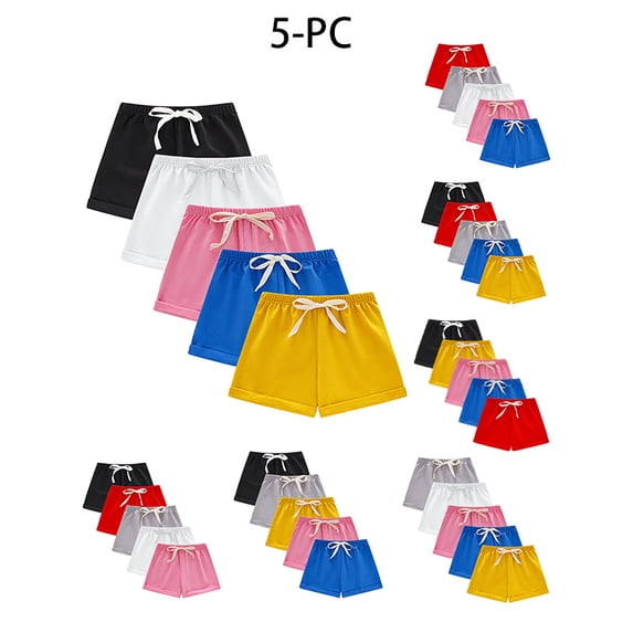 Afuyipoi 5-Pack Toddler Kids Cotton Shorts（1-9 Years）, Soft Breathable ...