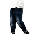 Afuyipoi Boys Elastic Waist Jeans Size 1-8 Solid Color 100% Denim ...